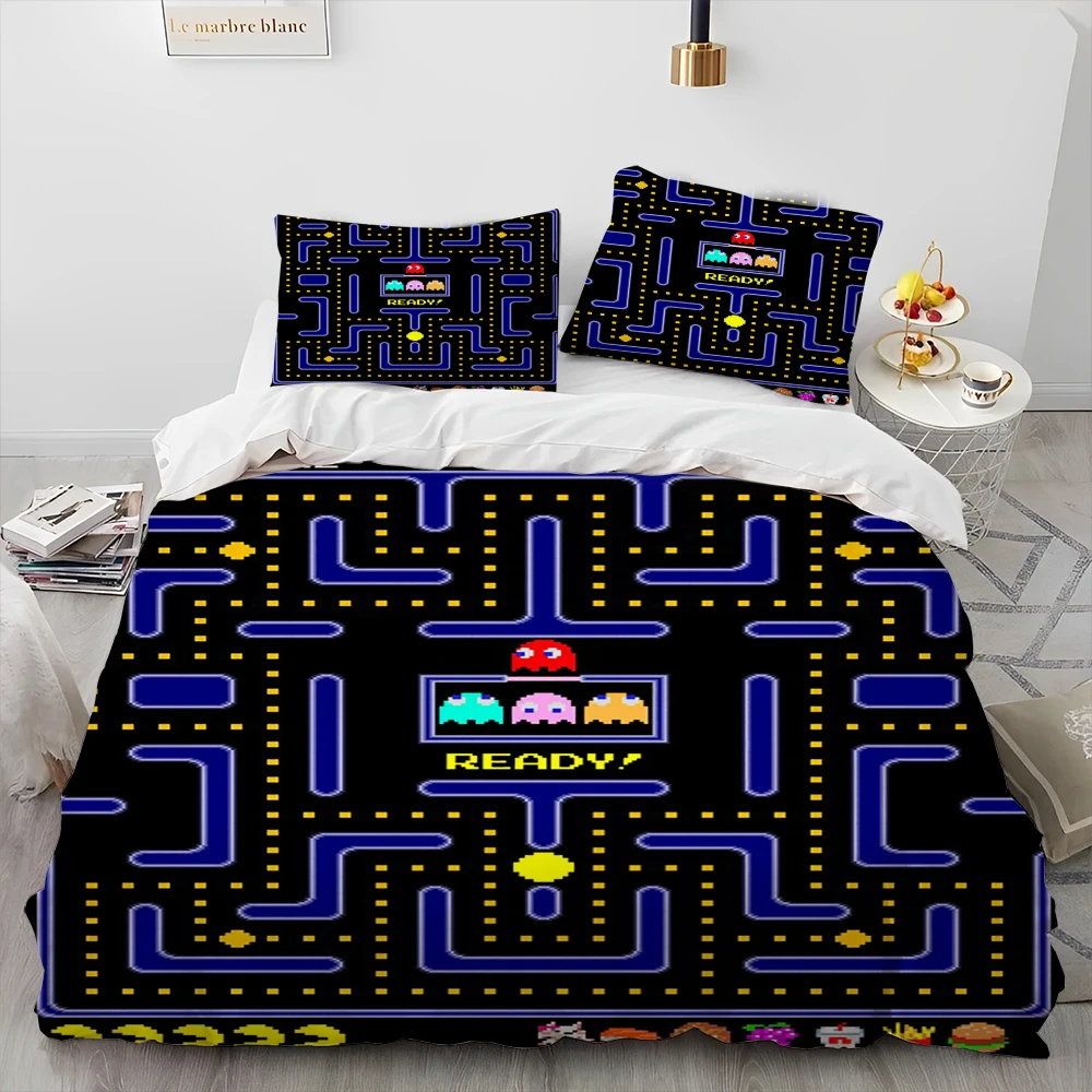 3D-Pacman-Retro-Classics-Game-Gamer-Comforter-Bedding-Set-Duvet-Cover ...