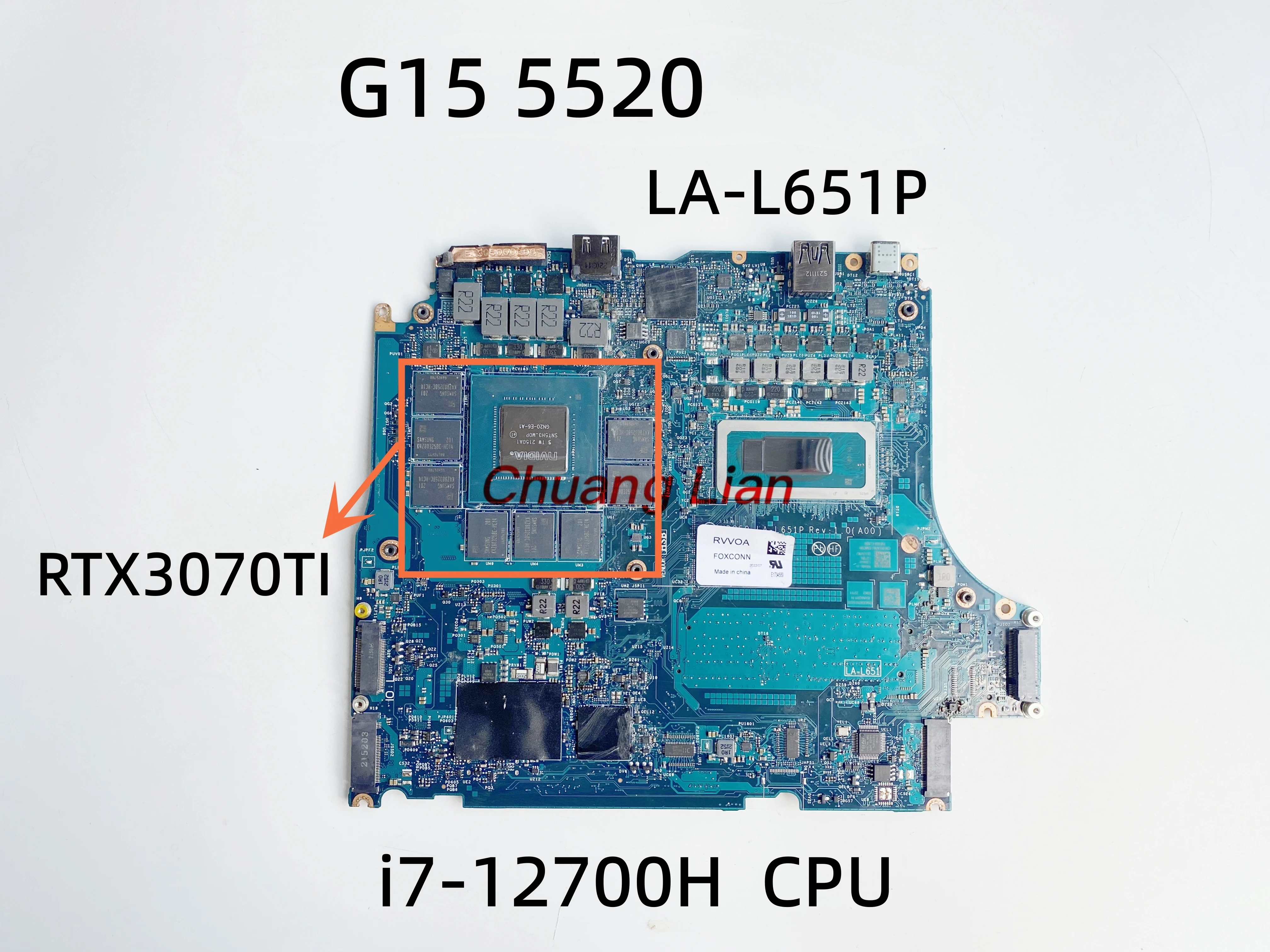 Placa-base-LA-L651P-para-ordenador-port-til-G15-5520-con-CPU-i7-12700H ...