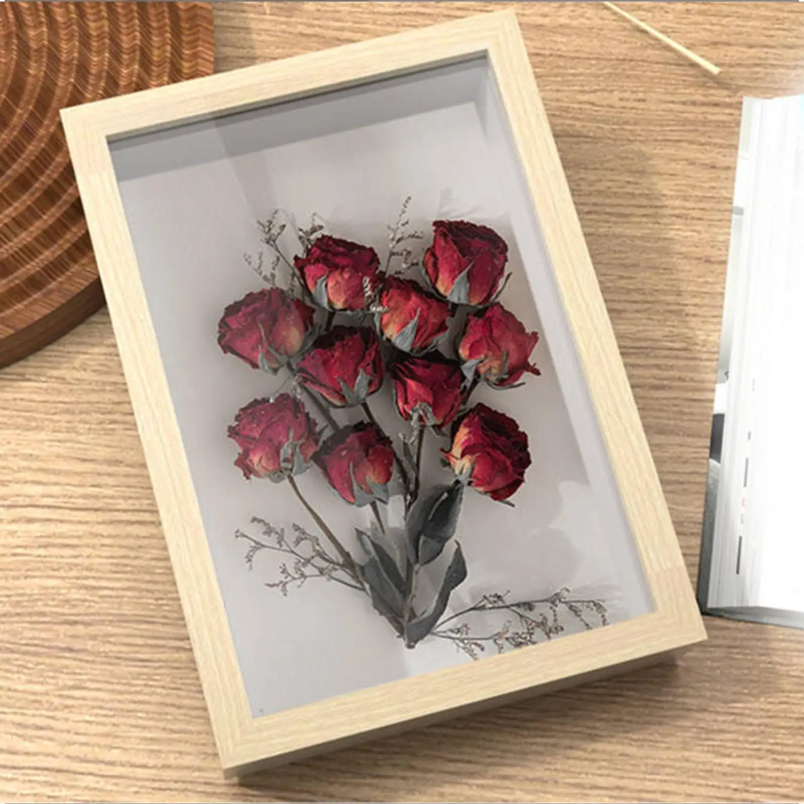 Shadow Box Frame Dried Flower Display Pictures Wood Rectangle Tickets ...