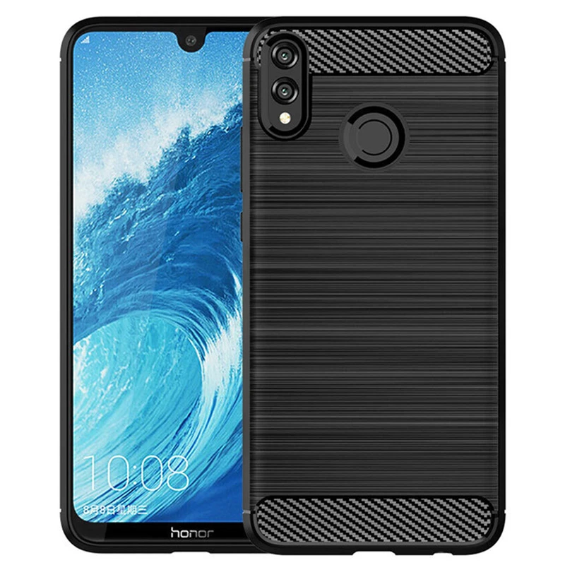 Huawei Honor 8x Shockproof Case | Carbon Fiber Holder Stand - Mobile ...
