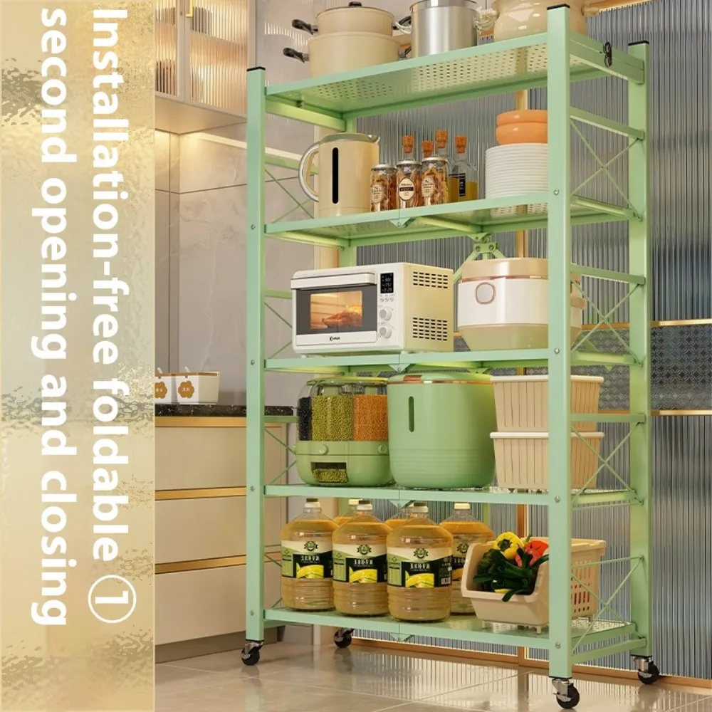 Tainless-Steel-Storage-Rack-Multifunctional-Foldable-Movable-Strong ...