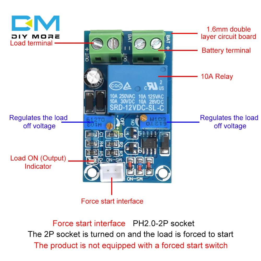 12V-Storage-Battery-Board-Low-Voltage-Cut-off-Automatic-Switch-On ...