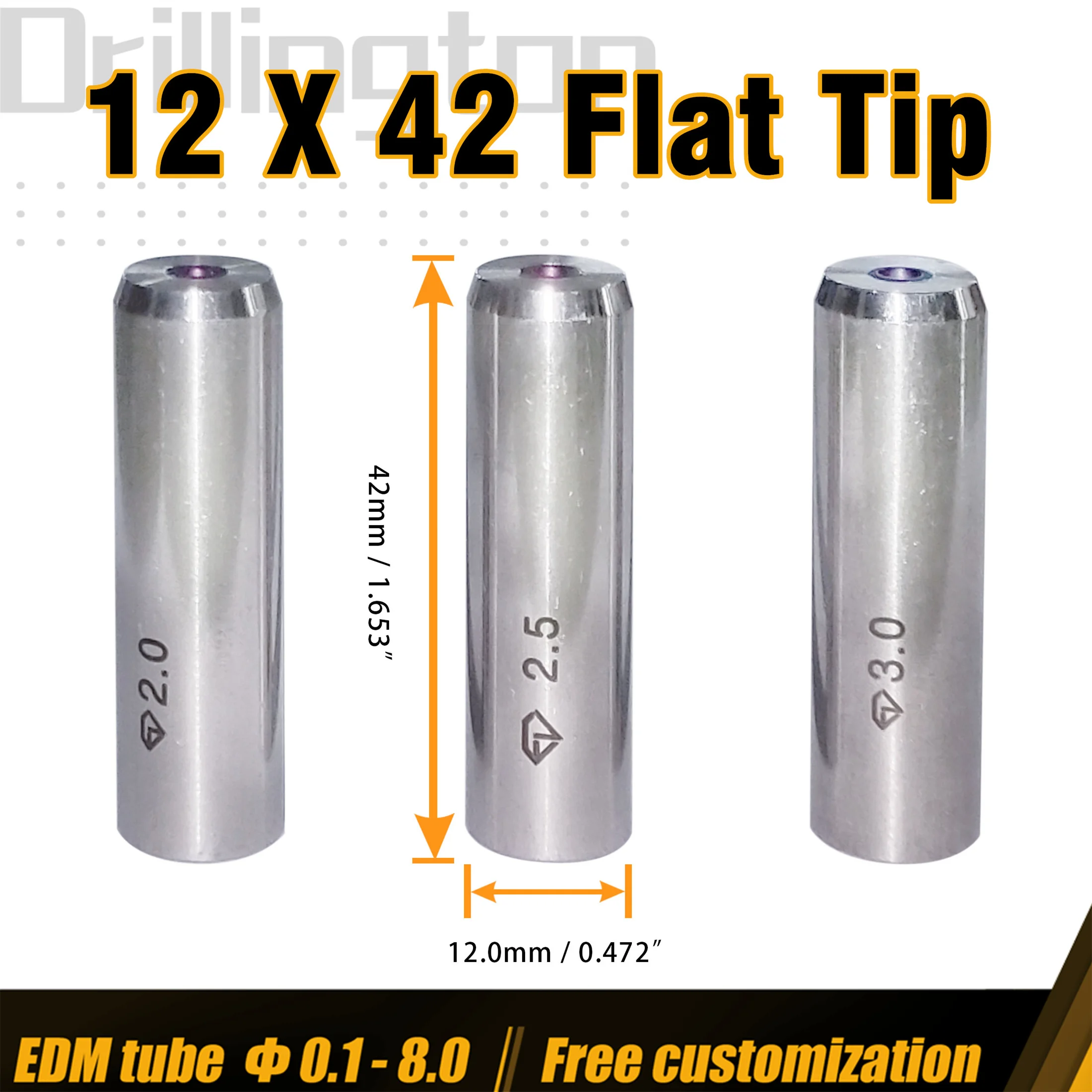 EDM-Electrode-Drill-Guide-Flat-Tip-12mm-x-42mm-Ruby-Electrode-Guides ...