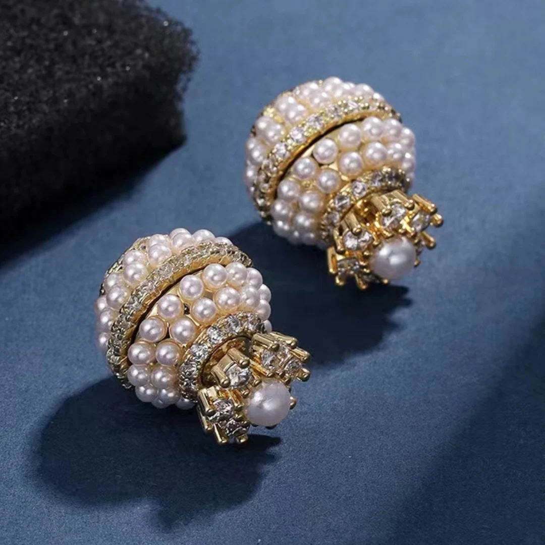Fashion-Pearl-Earrings-Sweet-Elegant-Luxury-Women-s-Jewelry-Zircon ...
