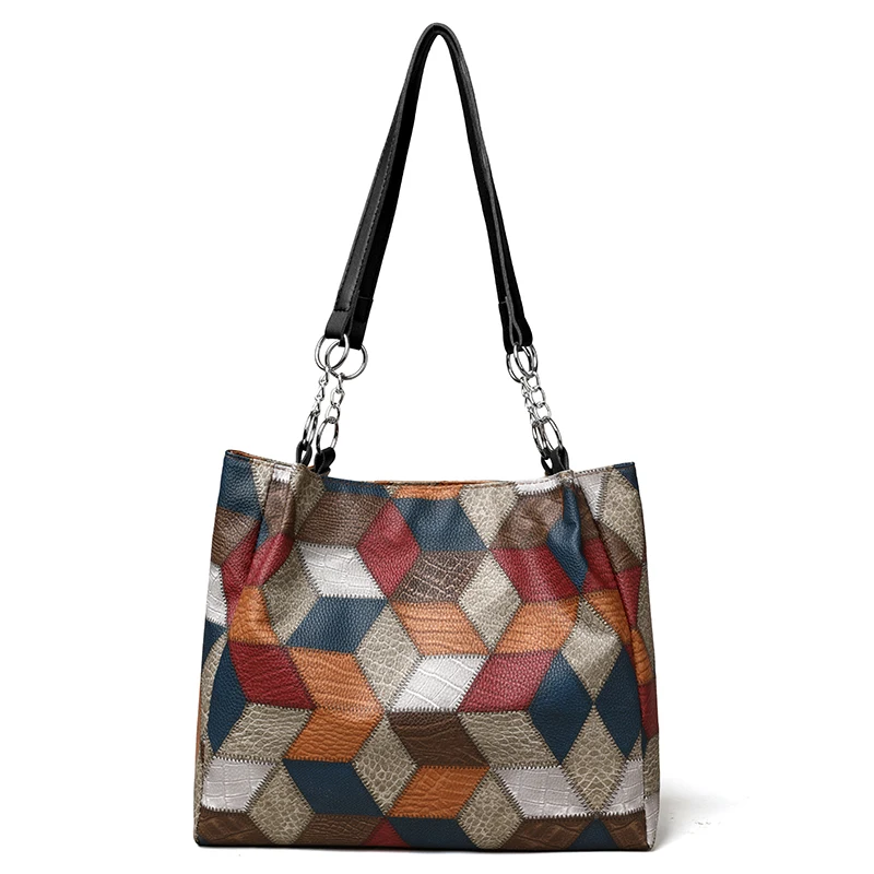 New-Trendy-Diamond-Grid-Pattern-Women-s-Shoulder-Bag-Large-Capacity ...