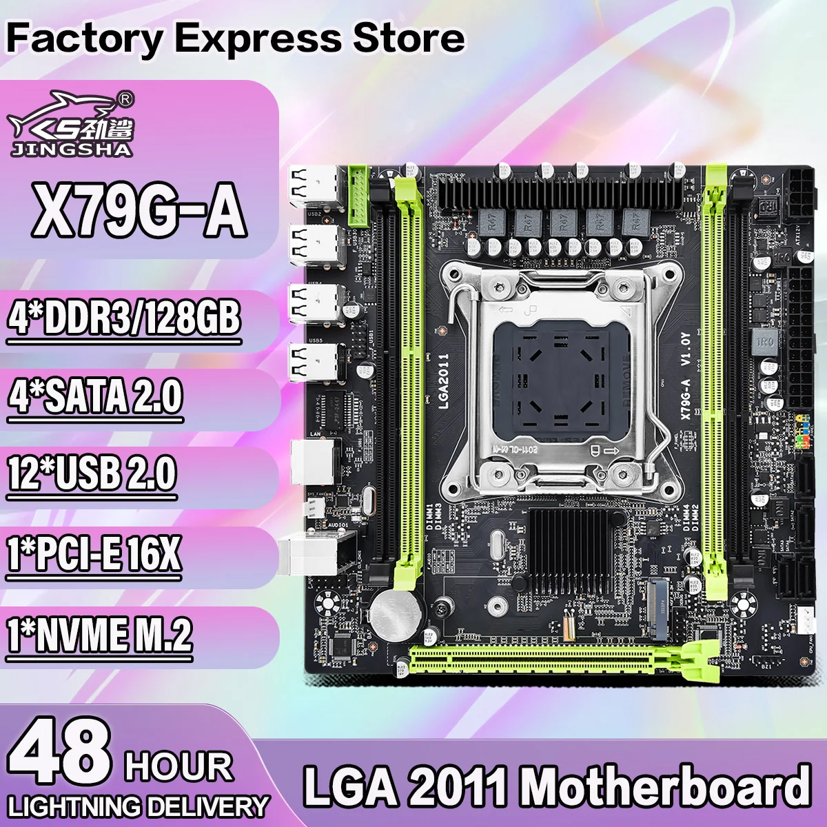 X79 G A Motherboard, M ATX LGA 2011, suporte a canais duplos, DDR3, NVME M.2, Mae Mother Board ...