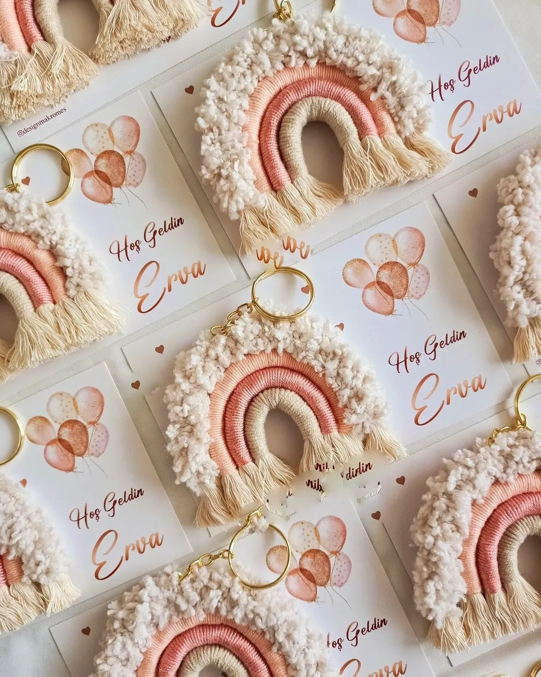 Makrome Rainbow Keychain 20 Pcs Wedding Engagement Promise Celebration ...