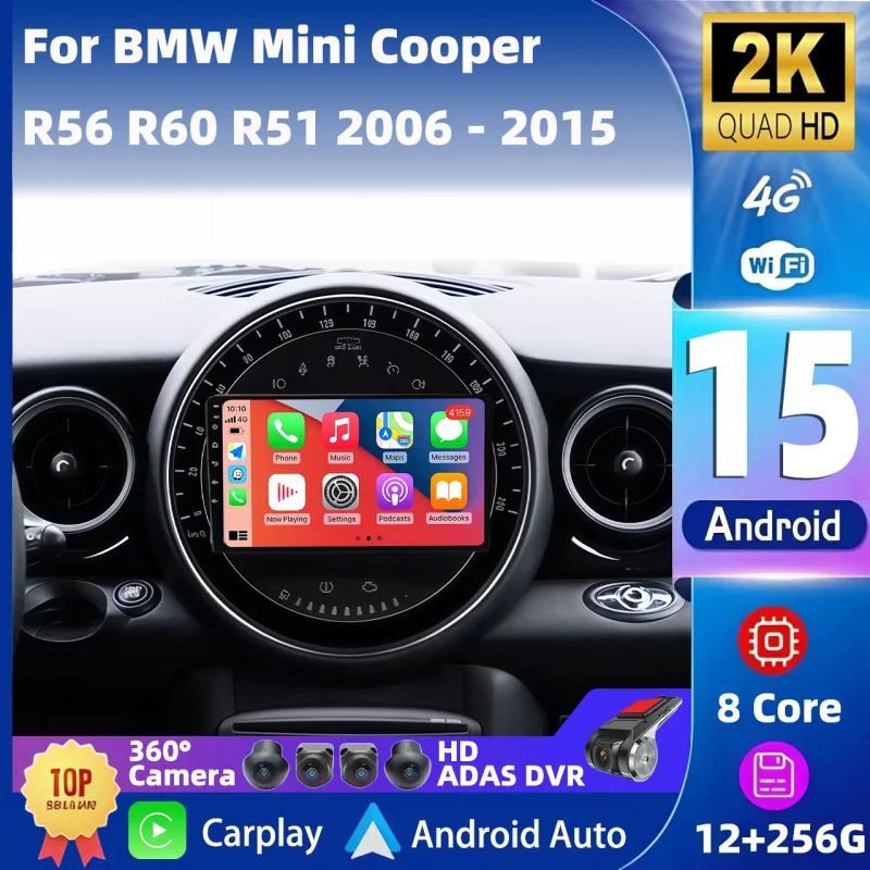 ar Radio Android 15 For BMW Mini Cooper R56 R60 R51 2006 - 2015 GPS ...