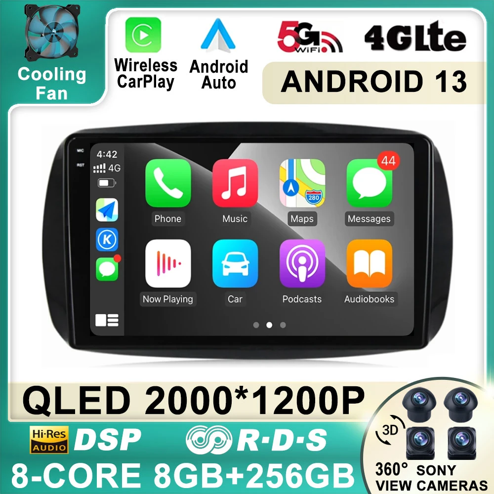 Android 13 For Mercedes Smart 453 Fortwo 2014 2020 Autoradio Multimedia ...