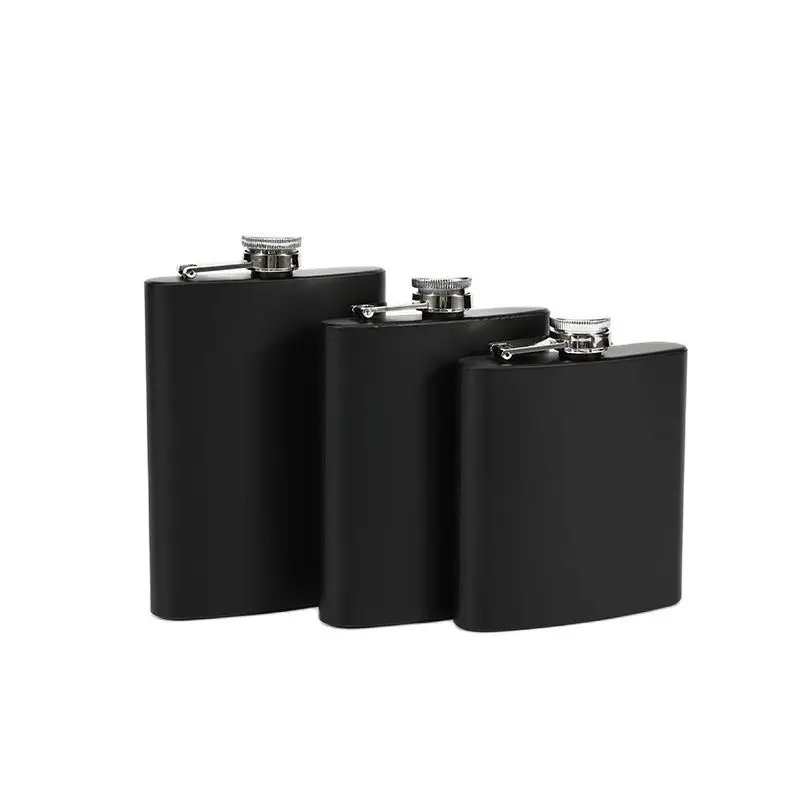 6oz-7oz-8oz-Rectangle-Stainless-Steel-Hip-Flask-Russia-Flagon-Black ...