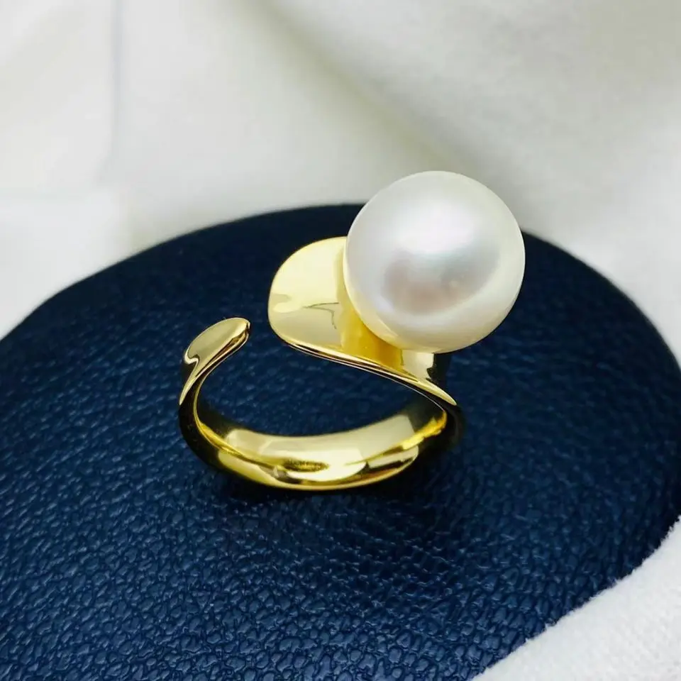 MeiBaPJ-10mm-Natural-Round-White-Pearl-Fashion-Ring-DIY-925-Silver-Holder-Setting-Fine-Wedding ...