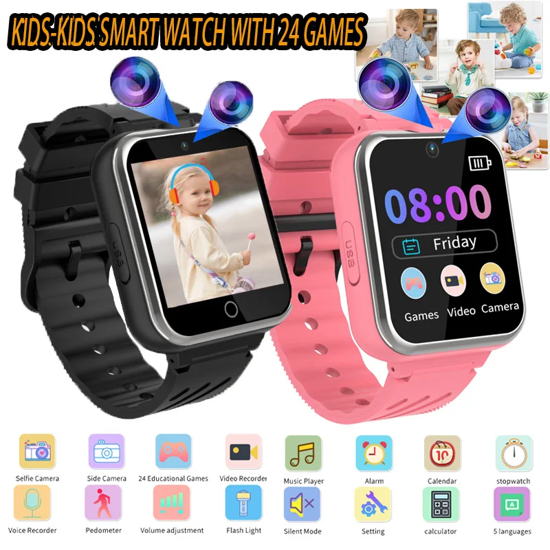 Children-s-Smart-Watch-With-Video-Recording-And-24-Games-Smartwatch-For ...