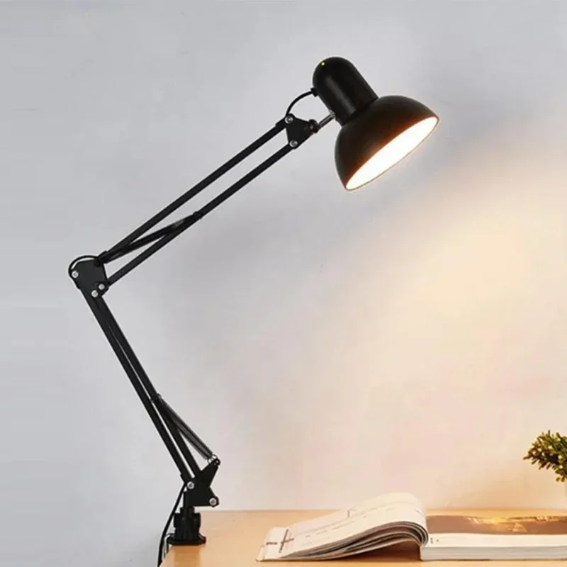 Foldable-Desk-Lamp-Clip-on-Light-Telescopic-Eye-Protection-Retro ...