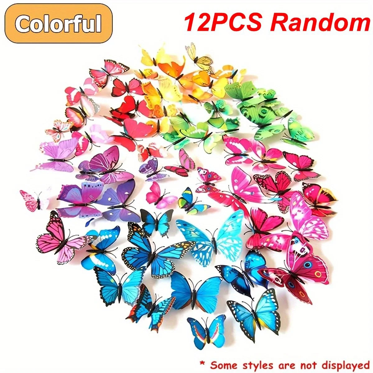 Butterfly Refrigerator Magnets 3D – Set Of 12 Colorful Resin Fridge ...