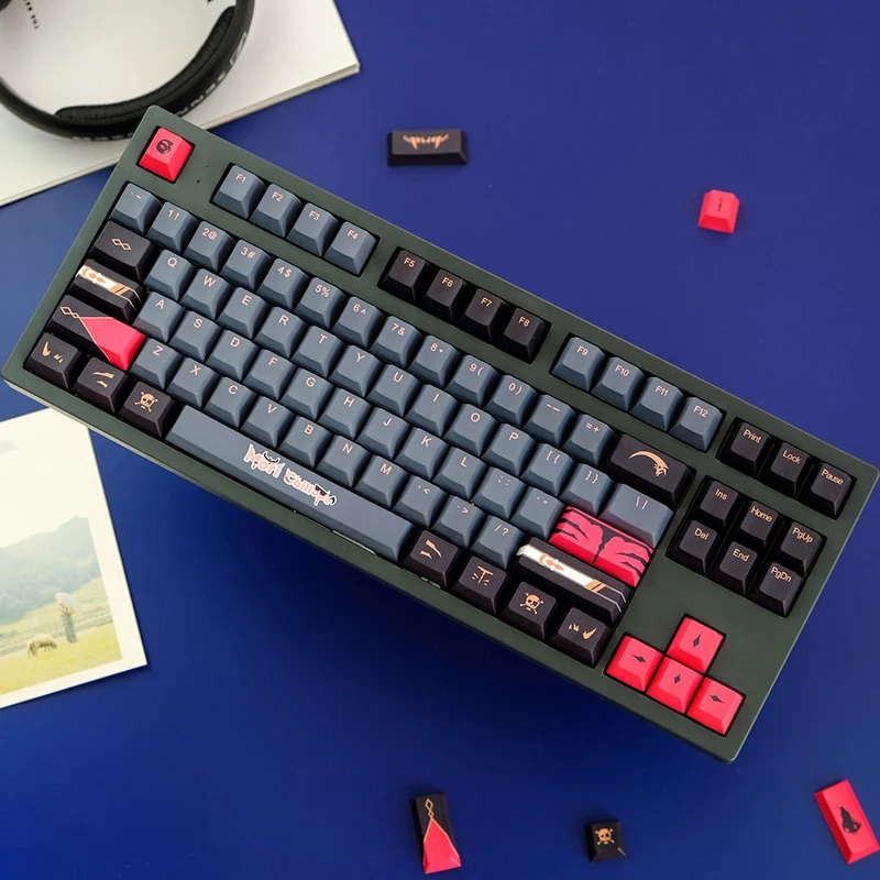 129 Keys Anime Character Mori Calliope Keycaps DYE-SUB cherry profile ...