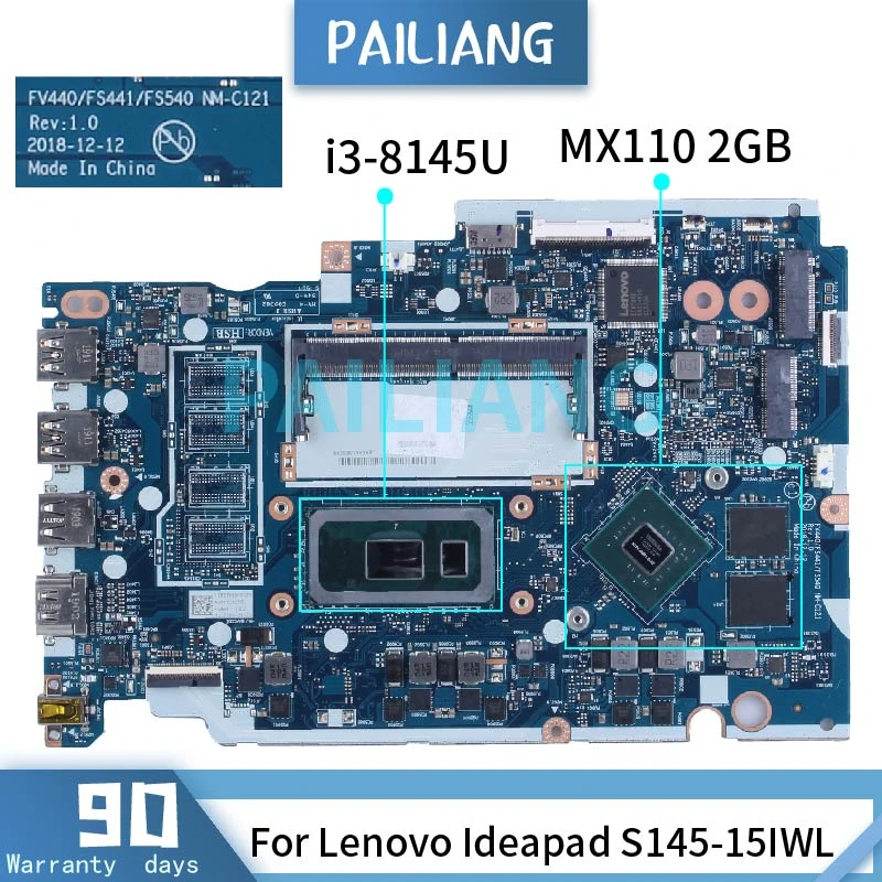 For Lenovo Ideapad S145-15IWL i3-8145U MX110 2GB Laptop Motherboard ...