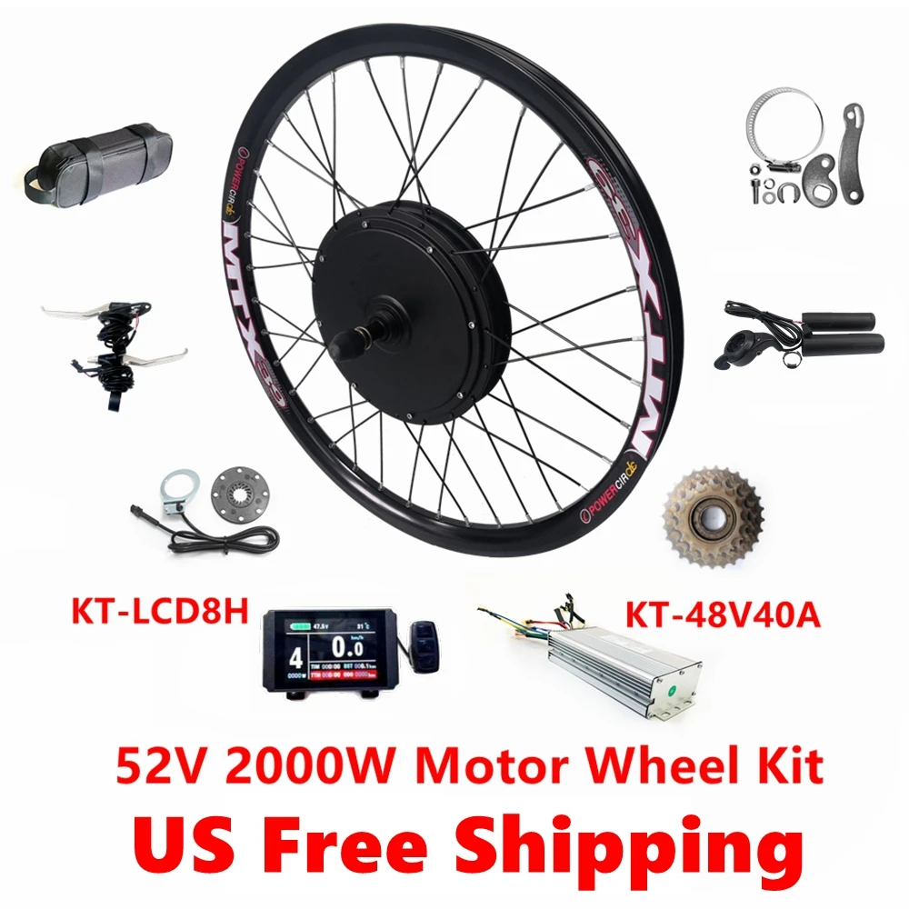 NBpower-52v-2000W-Electric-Bike-Conversion-Kit-Rear-135mm-Front-100mm ...