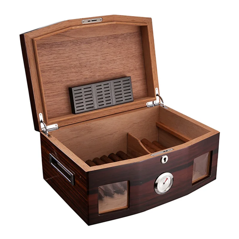 Lubinski-Transparent-Cedar-Wood-Cigar-Box-Piano-Paint-Humidor-Tobacco ...