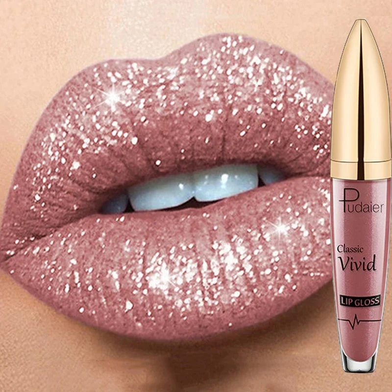 18 Colors Shiny Lip Gloss for Women Long Lasting Matte Glitter Liquid ...
