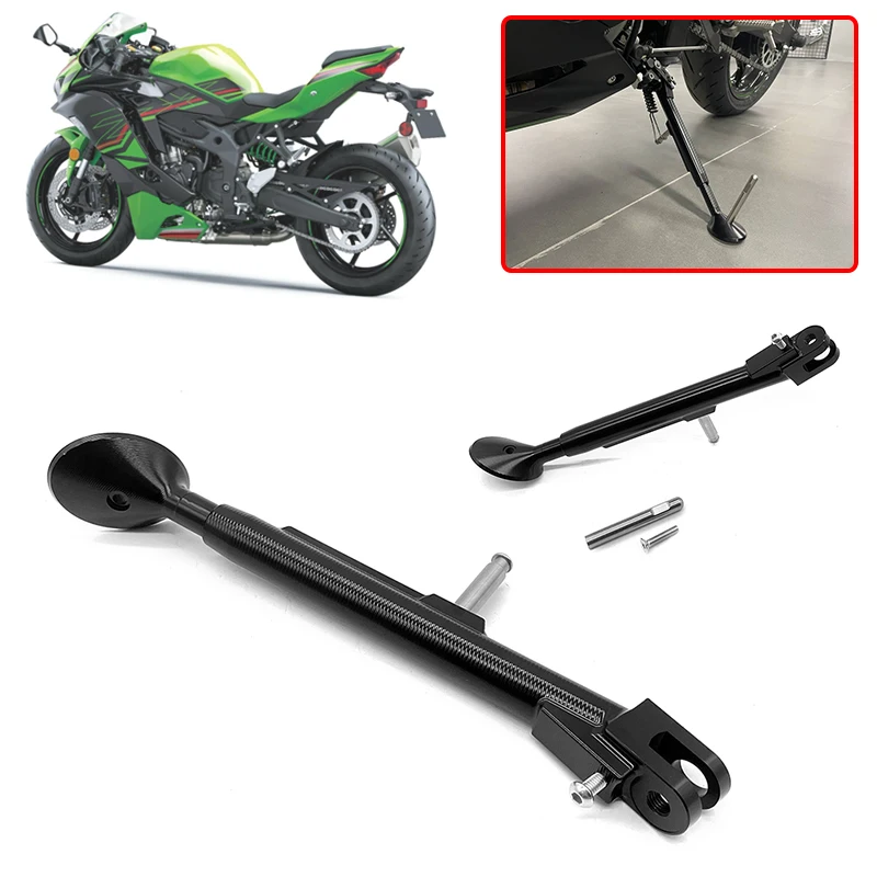 2024 New ZX4R ZX4RR Black Kickstand Foot Side Stand Fit For Kawasaki ...