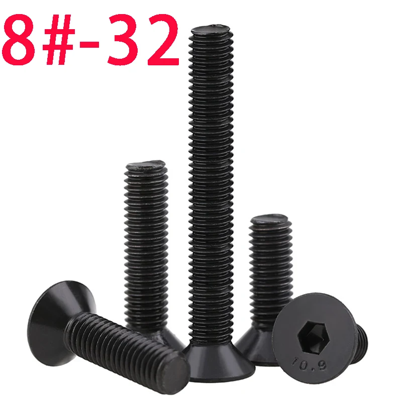 5PCS-UNC-8-32-Black-UNF-US-Thread-304-Stainless-Steel-Hex-Hexagon ...