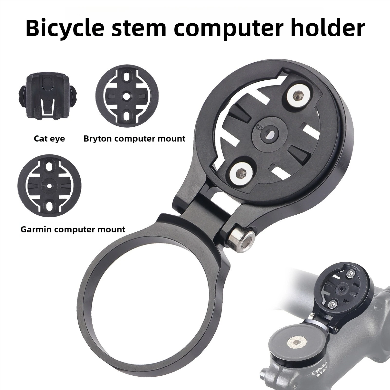 Bicycle Computer Holder Bike Stopwatch GPS Mount Stem Top Cap Computer ...