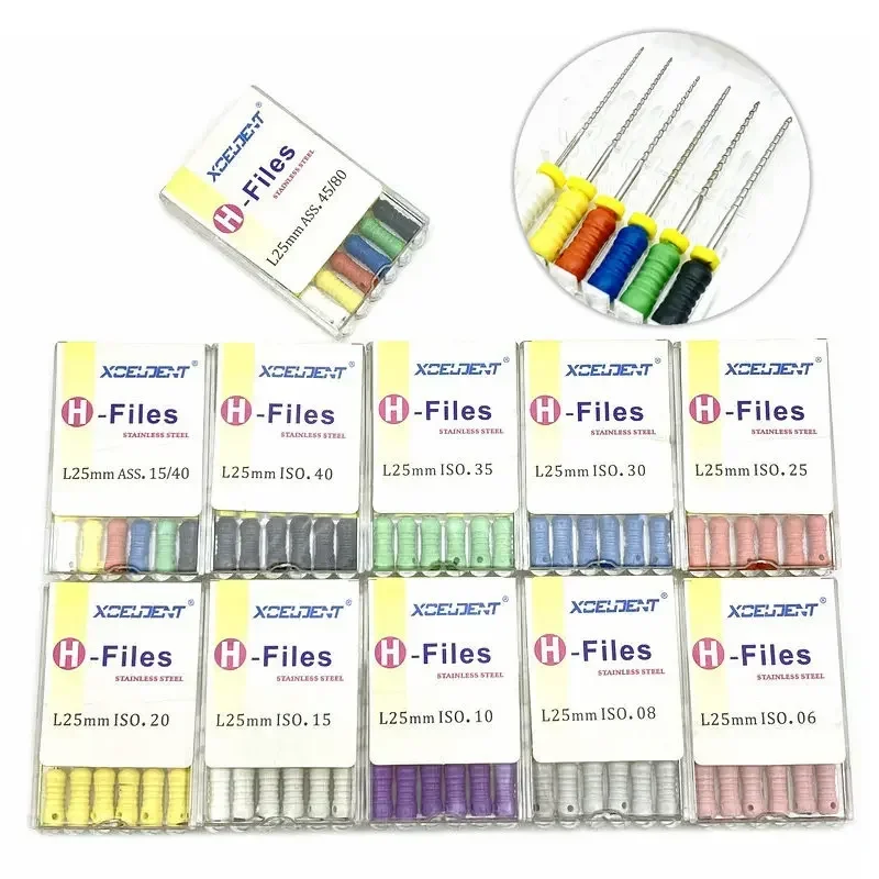 25mm Endodontic Root Canal H Files (Hand Use) Dental H-File Hand Use ...