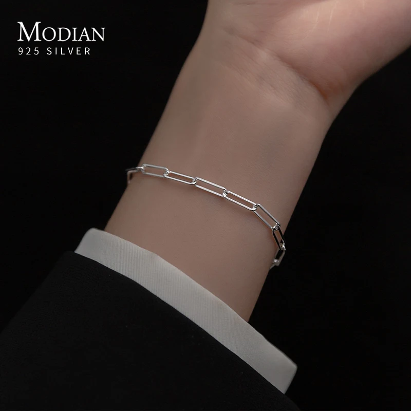 Modian-Authentic-925-Sterling-Silver-Simple-Hollow-Out-Fashion-Bracelet ...