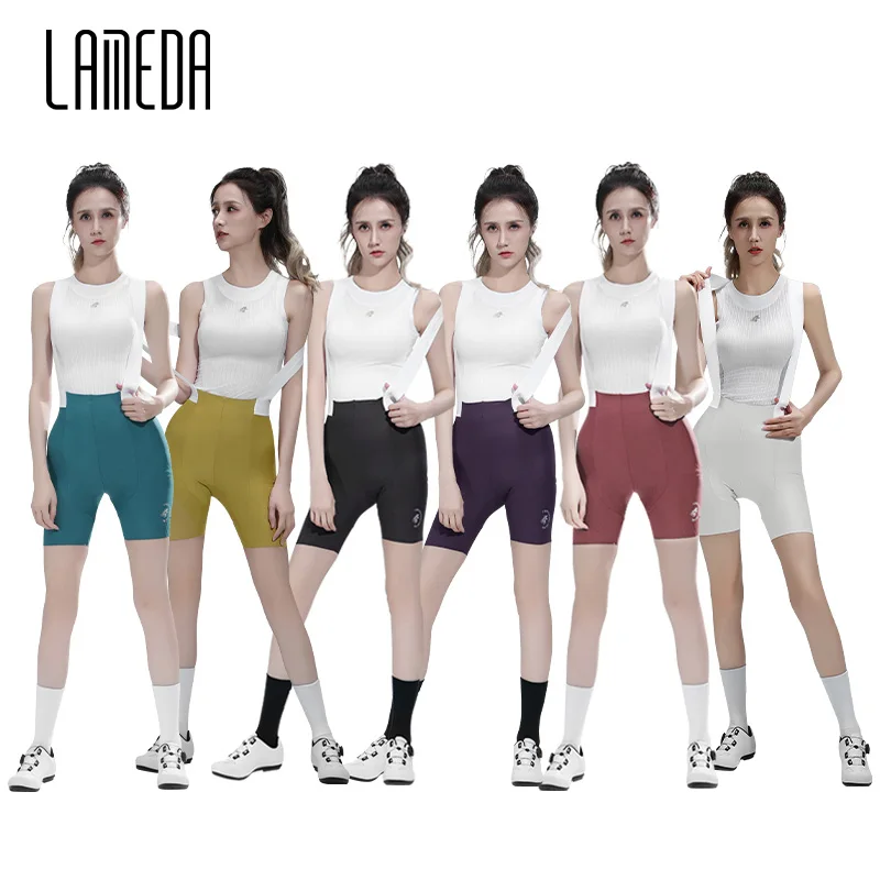 LAMEDA-Cycling-Bib-Women-Padded-High-waisted-Bike-Shorts-MTB-Cycling-Clothing-with-Back-Pockets ...