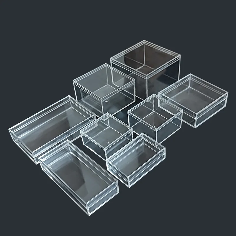 50pcs Mini Transparent Acrylic Boxes With Cover Plastic Organizer Small ...