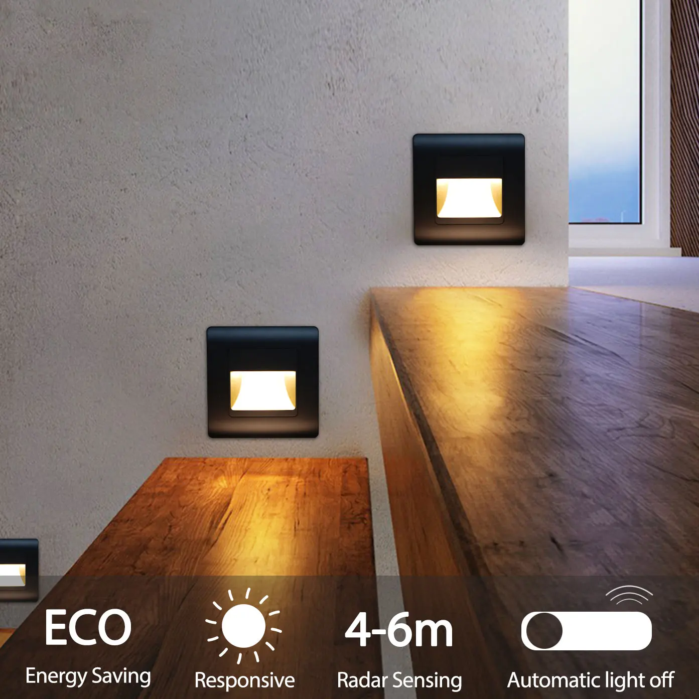 Inbouw-Wandlamp-Trap-Led-Lichtsensor-Opstapladder-AC85-265V-Wandlamp ...