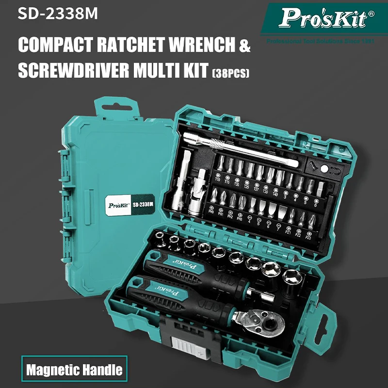 38pcs Multi-Function Ratchet Wrench Set High Torque 2-Way Grip Heavy ...