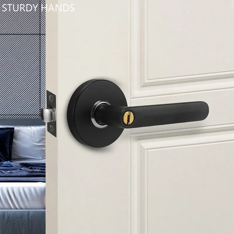 Stainless Steel Bathroom Door Lock Indoor Door Handle Lock Bedroom ...