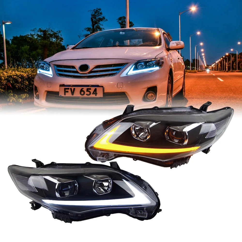 Car-For-Toyota-Corolla-2011-2013-Headlights-DRL-Hella-LED-Bi-Xenon-Bulb ...