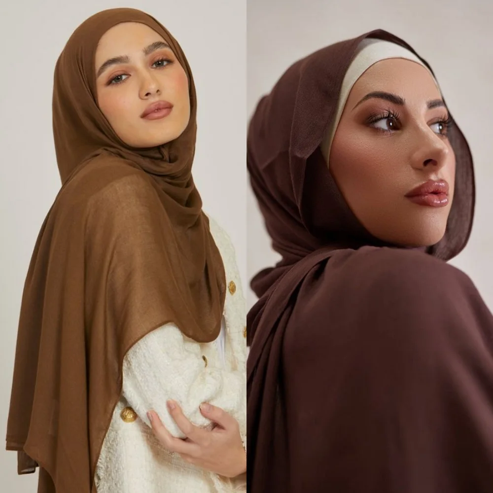 New-Muslim-Hijabs-for-Women-Scarf-Thin-Plain-Shawls-Femme-Musulman-Soft ...