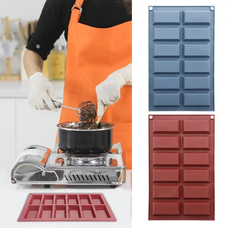 Candy Bar Mold Rectangle Chocolate Freezer Silicone Energy Bar Mould ...