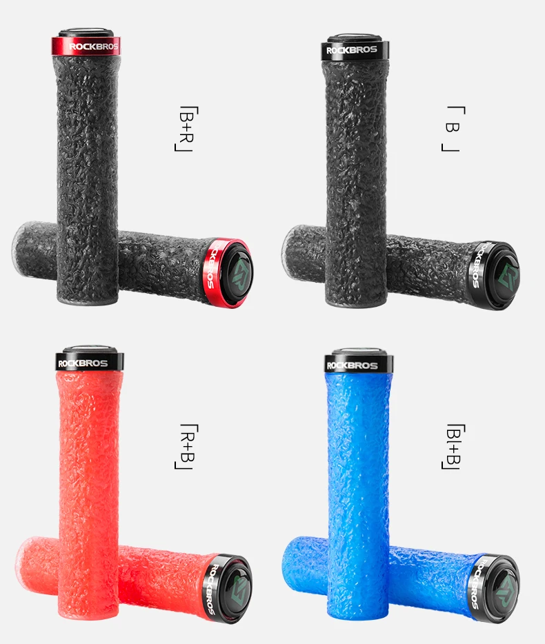 Bike Parts ROCKBROS Bike Handlebar Grips – Lock-On MTB Grips With ...