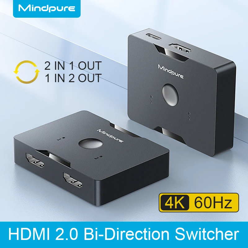 Mindpure-HDMI-2-0-Switcher-4K-60HZ-Bi-Direction-1x2-2x1-Adapter-2-in-1 ...