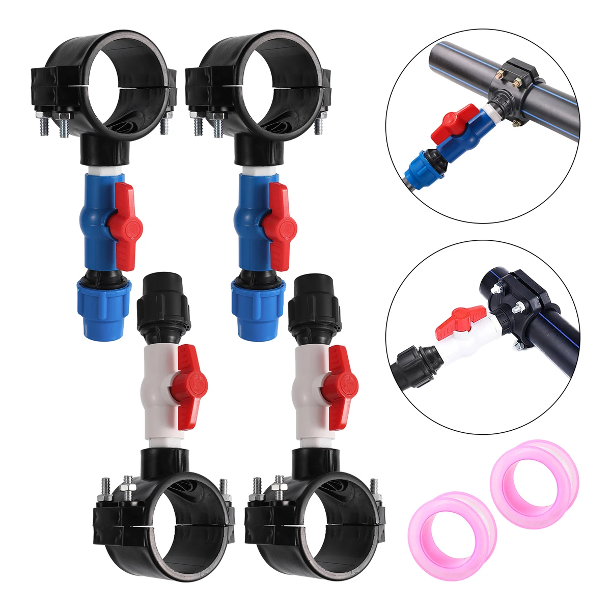 DN25-32-Pipe-Clamp-75mm-Clip-Saddle-Drain-Connectors-1-2-3-4-Female ...