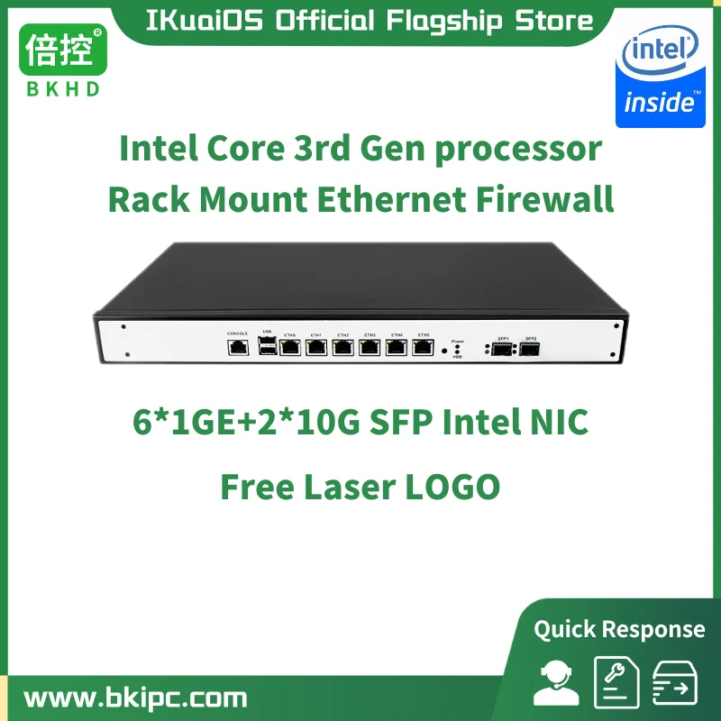 IKuaiOS 1U Rack Server Network Distribution Firewall Intel Xeon E3 Core ...