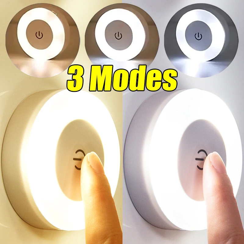 Mini-LED-Night-Lights-Portable-USB-Charged-3-Modes-Round-Dimmable ...
