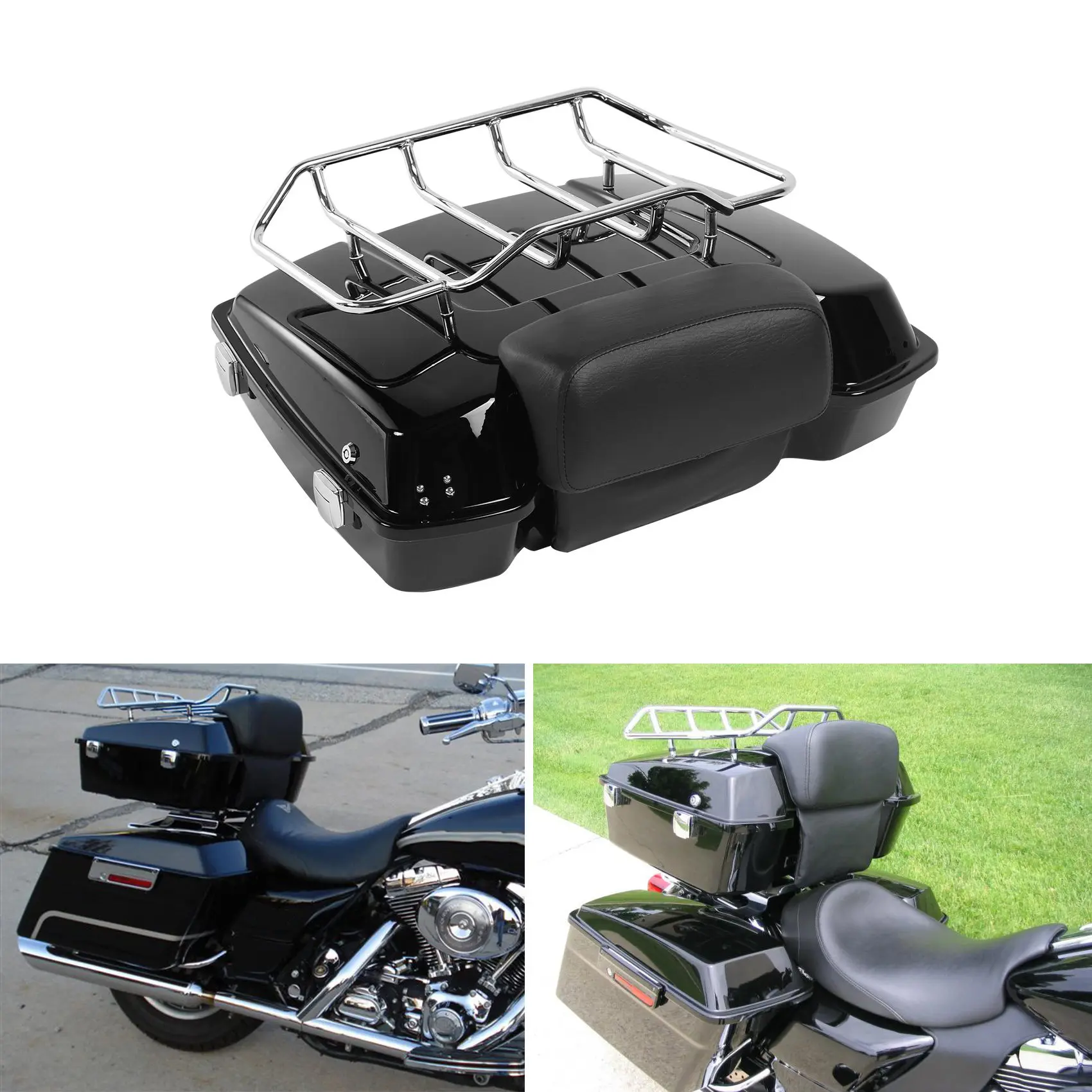 Motorcycle-5-5-Razor-Pack-Trunk-Top-Rack-Backrest-For-Harley-Tour-Pak ...