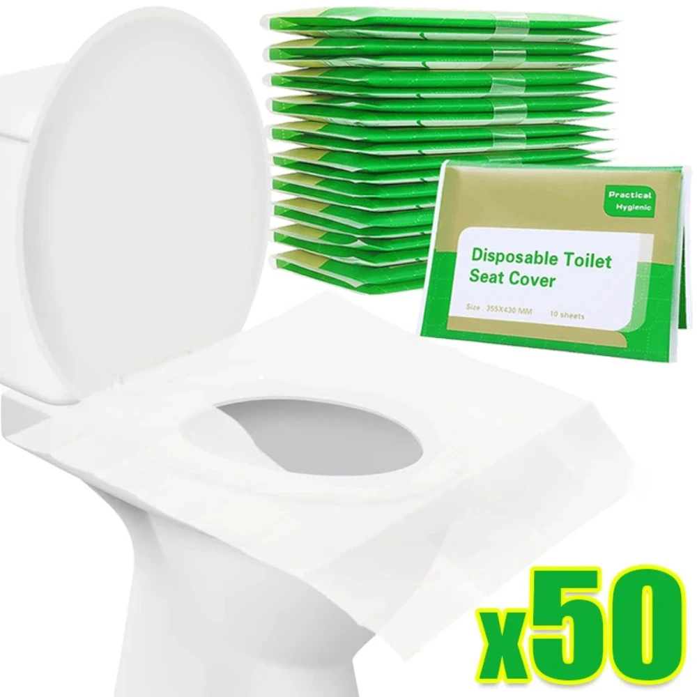 50pcs-Portable-Disposable-Toilet-Mat-Degradable-Waterproof-Soluble ...