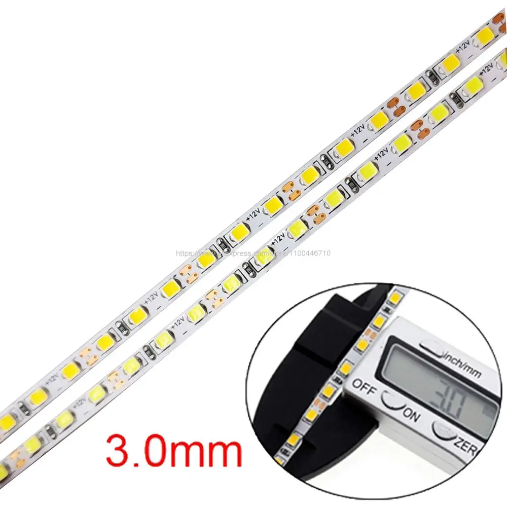 5m 12V 24V DC 3mm 4mm 5mm Narrow Width LED Strip Light 2025 168Leds/m ...
