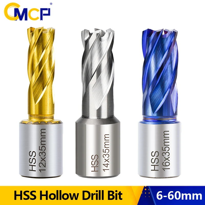 CMCP-HSS-Core-Drill-Bit-Annular-Cutter-6-60mm-Hollow-Drill-Bit-19mm ...
