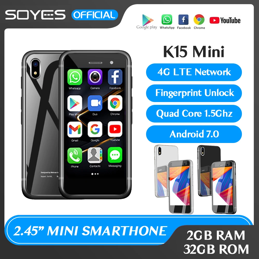 Super Mini Smartphone K15 2GB RAM 32GB ROM Android 7.0 1000mAh 4G LTE ...
