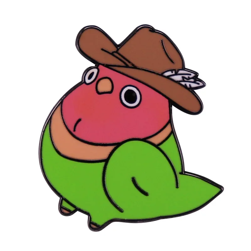 Adorable-Cowboy-Pigeon-Bird-enamel-pin-Birds-with-tiny-hats-funny-badge ...