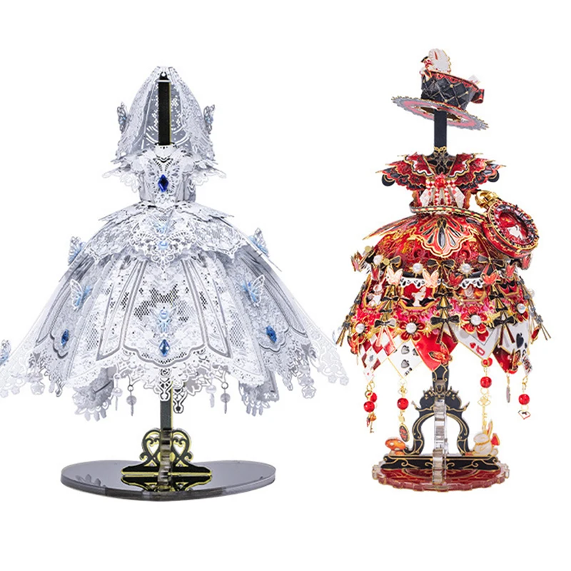 DIY-3D-Metal-Puzzle-White-Wedding-Dress-Model-Building-Kits-Assembled ...