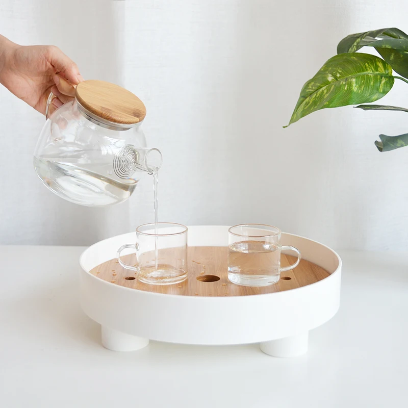 Modern-Simple-Household-Tea-Tray-Water-Storage-Set-Sea-Round-Bamboo ...