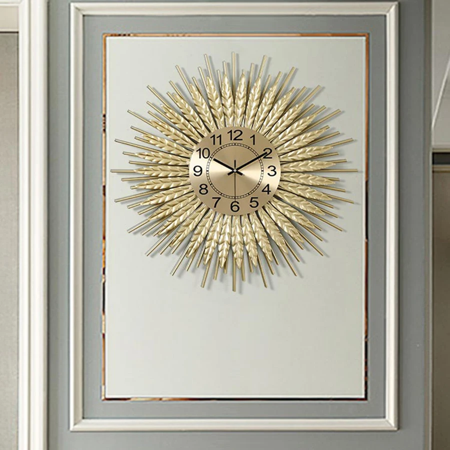 Mid-Century-Gold-Wall-Clocks-Modern-Living-Room-Luxury-Creative-Design ...